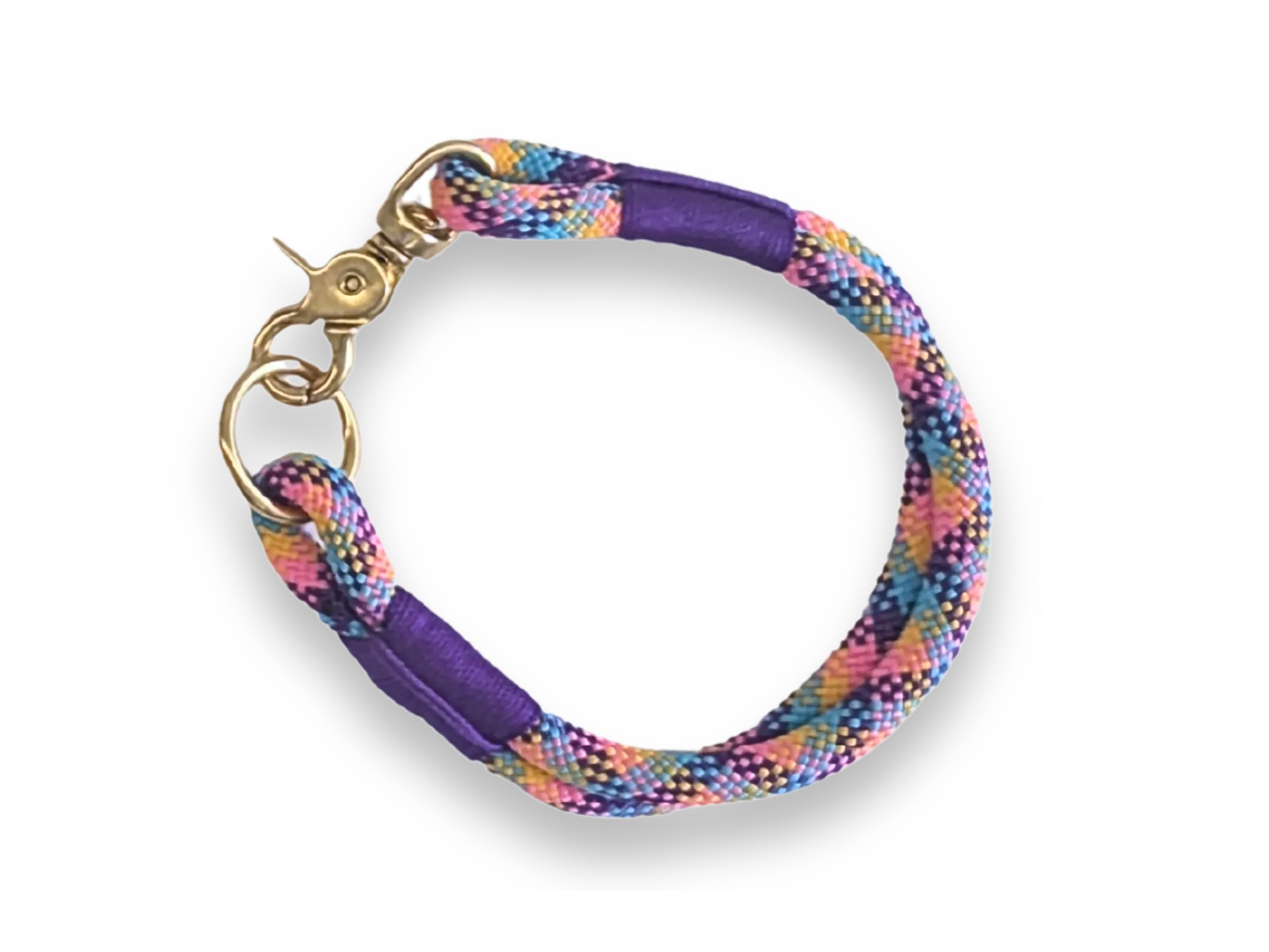 Dolomite Mulit-Colour Rope Dog Collar – Handmade PPM – Collared Creatures