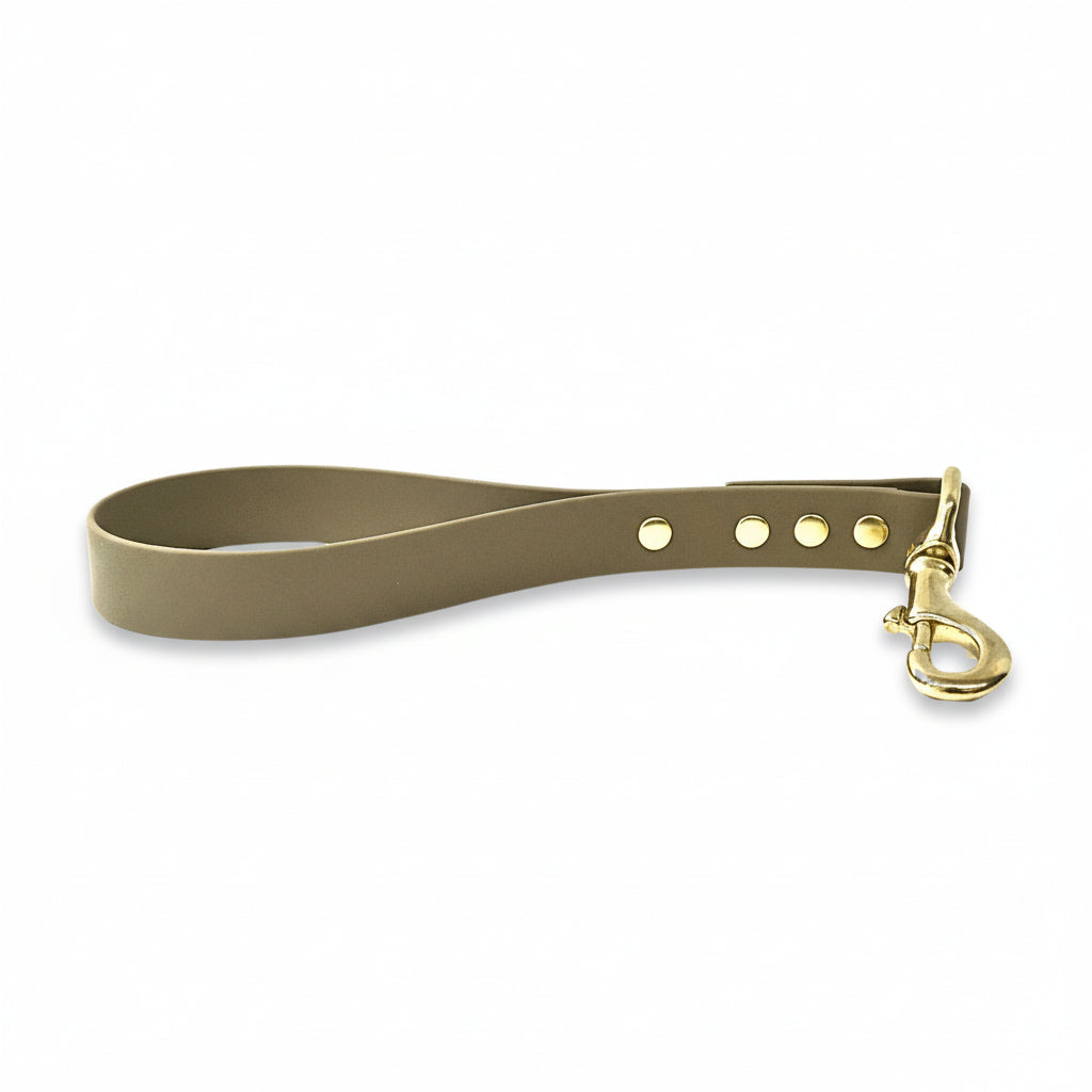 Beige Short Dog Lead for Training – Biothane Control Handle UK ...
