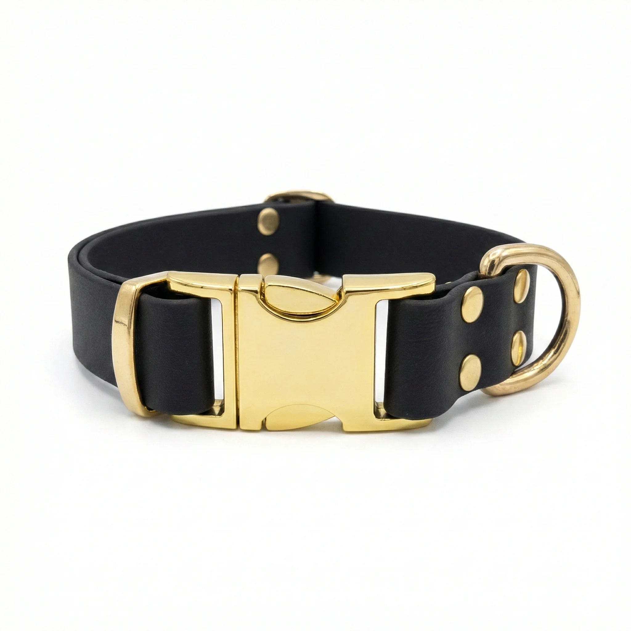Black Biothane Waterproof Dog Collar – Custom Engraved Clasp – Collared ...