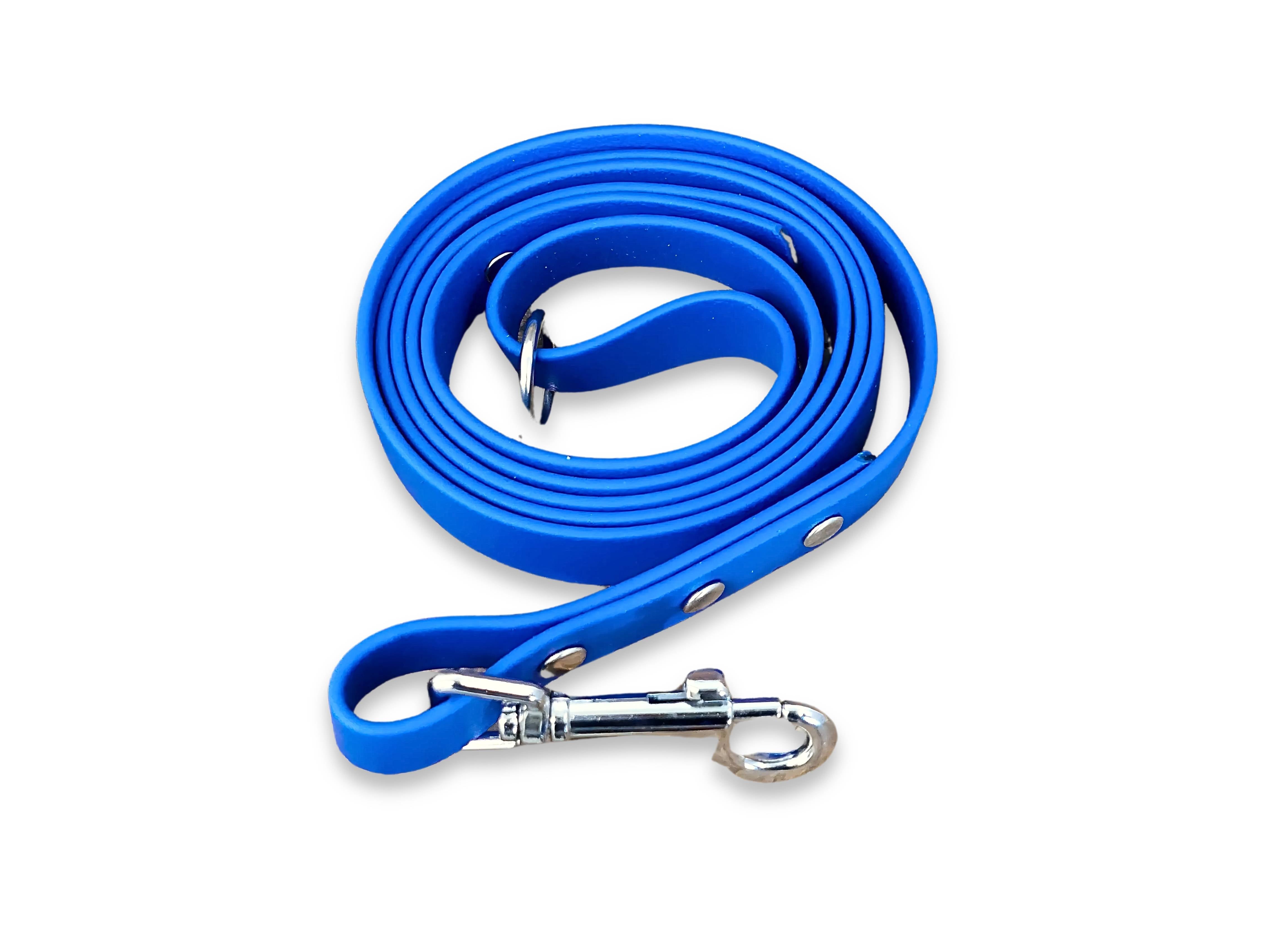 Waterproof Dog Lead – Electric Blue Biothane 1.2m Clip Leash – Collared ...