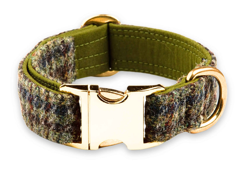 Extra Wide Large Dog Collars | Handmade Harris Tweed for Big Breeds ...