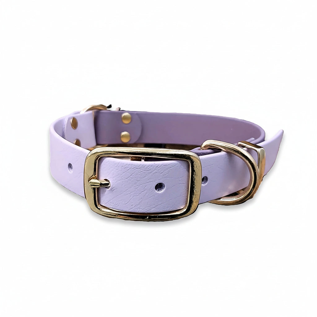 Mauve & Pastel Pink Waterproof Dog Collar – Name Tag Engraved ...
