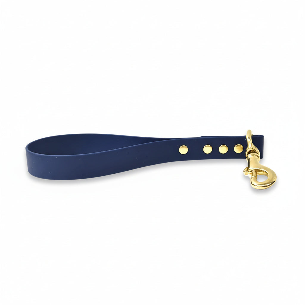 Navy Waterproof Traffic Lead – Short Biothane Dog Handle UK – Collared ...