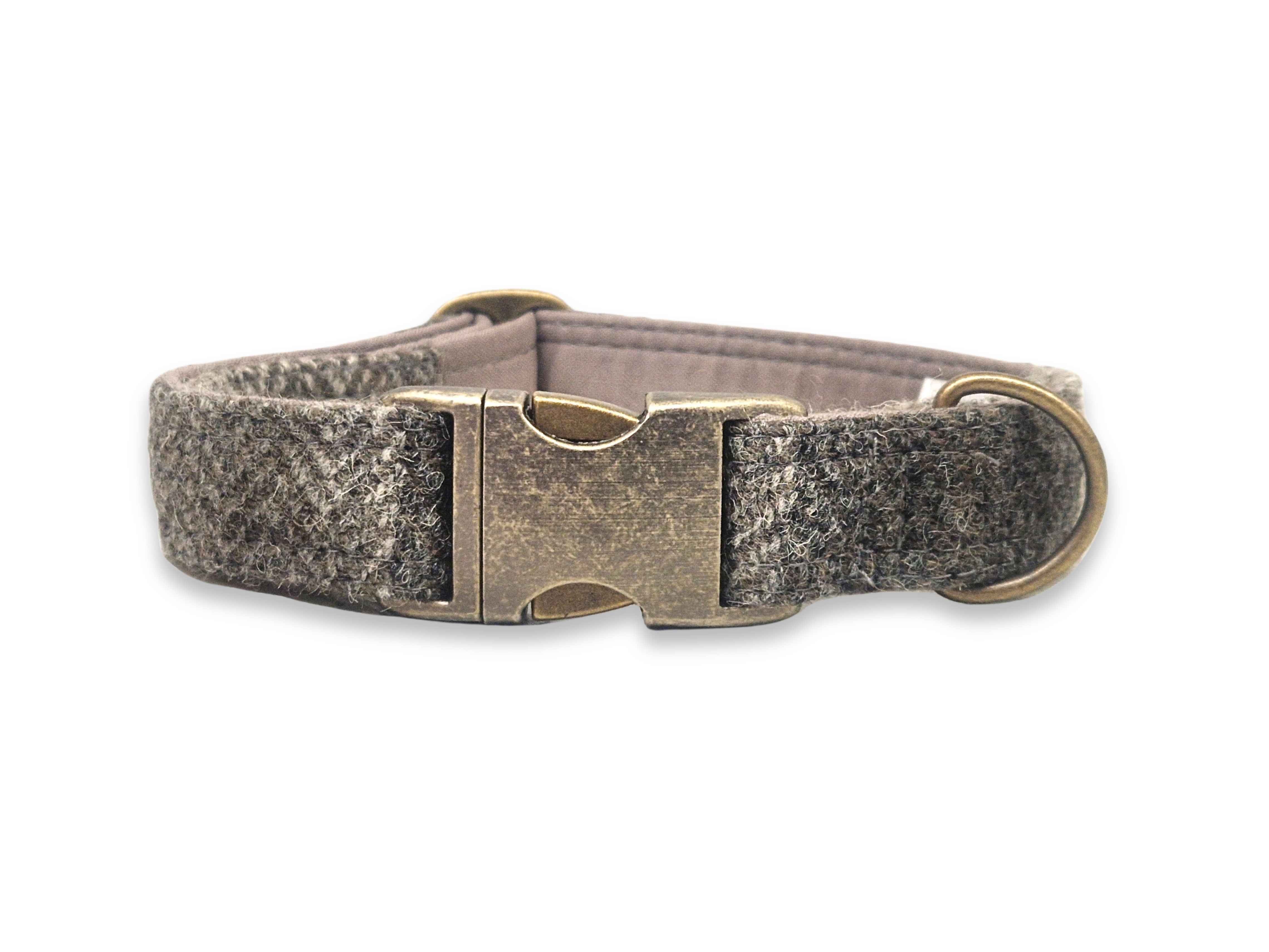 Heather Check Tweed Dog Collar – Wide Harris Tweed for Big Dogs ...